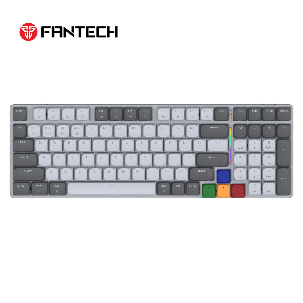 Fantech, Gaming tastatura MK916, Mehanička, RGB, Maxfit AIR99, Wireless Gray, Braon switch