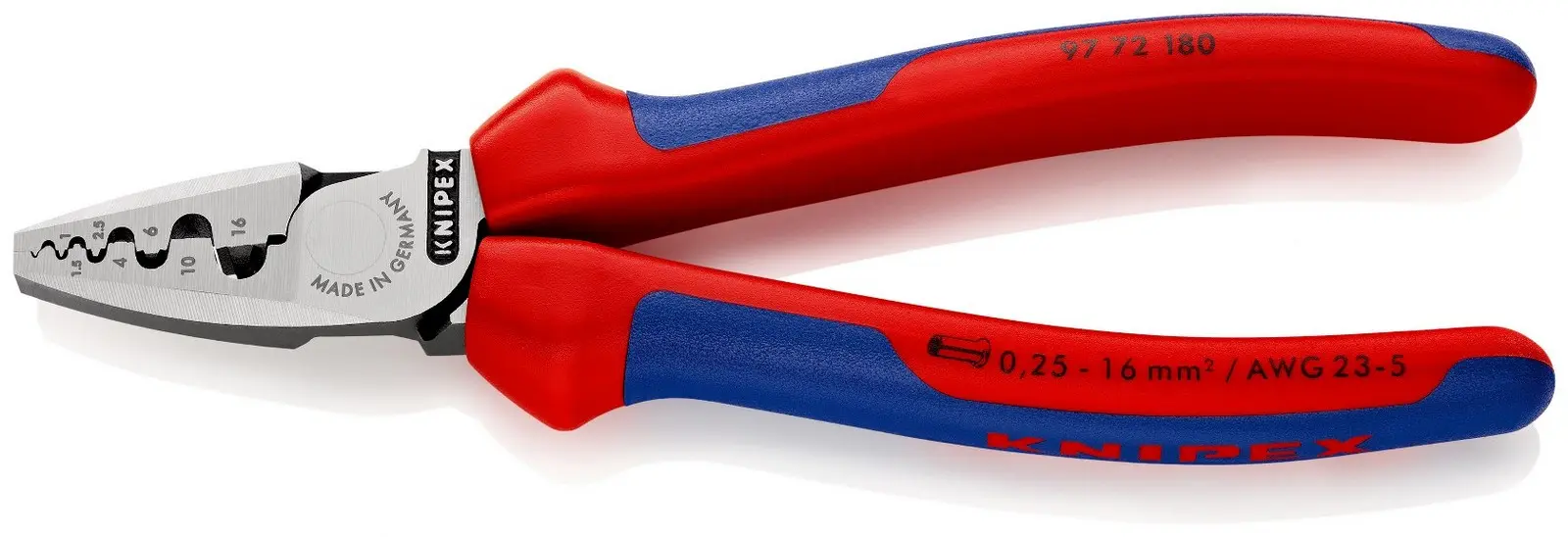 KNIPEX Klešta za krimpovanje hilzni 180mm 97 72 180 crveno-plava