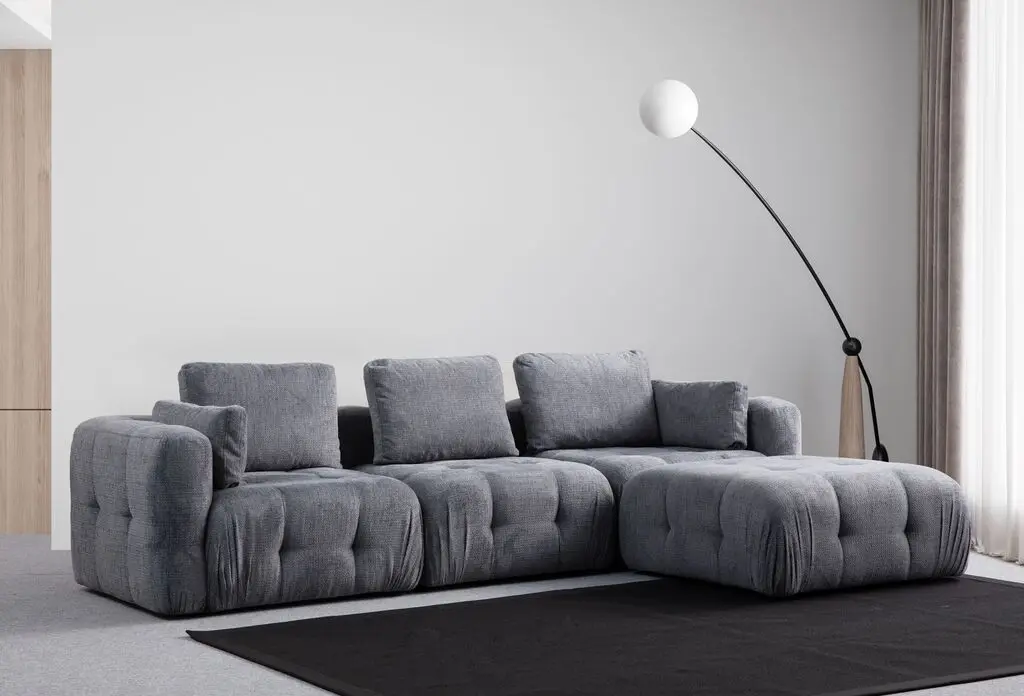 Atelier del Sofa Ugaona garnitura Amaris, 290x200 cm, Siva