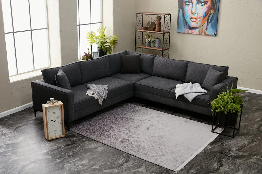Atelier del Sofa Ugaona garnitura Berlin 258x83x91cm Crna