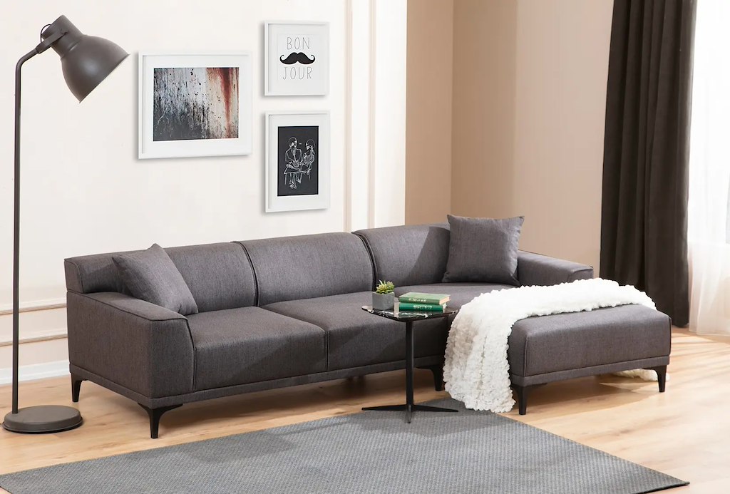Atelier del Sofa Ugaona garnitura Petra 145x69x87cm Antracit