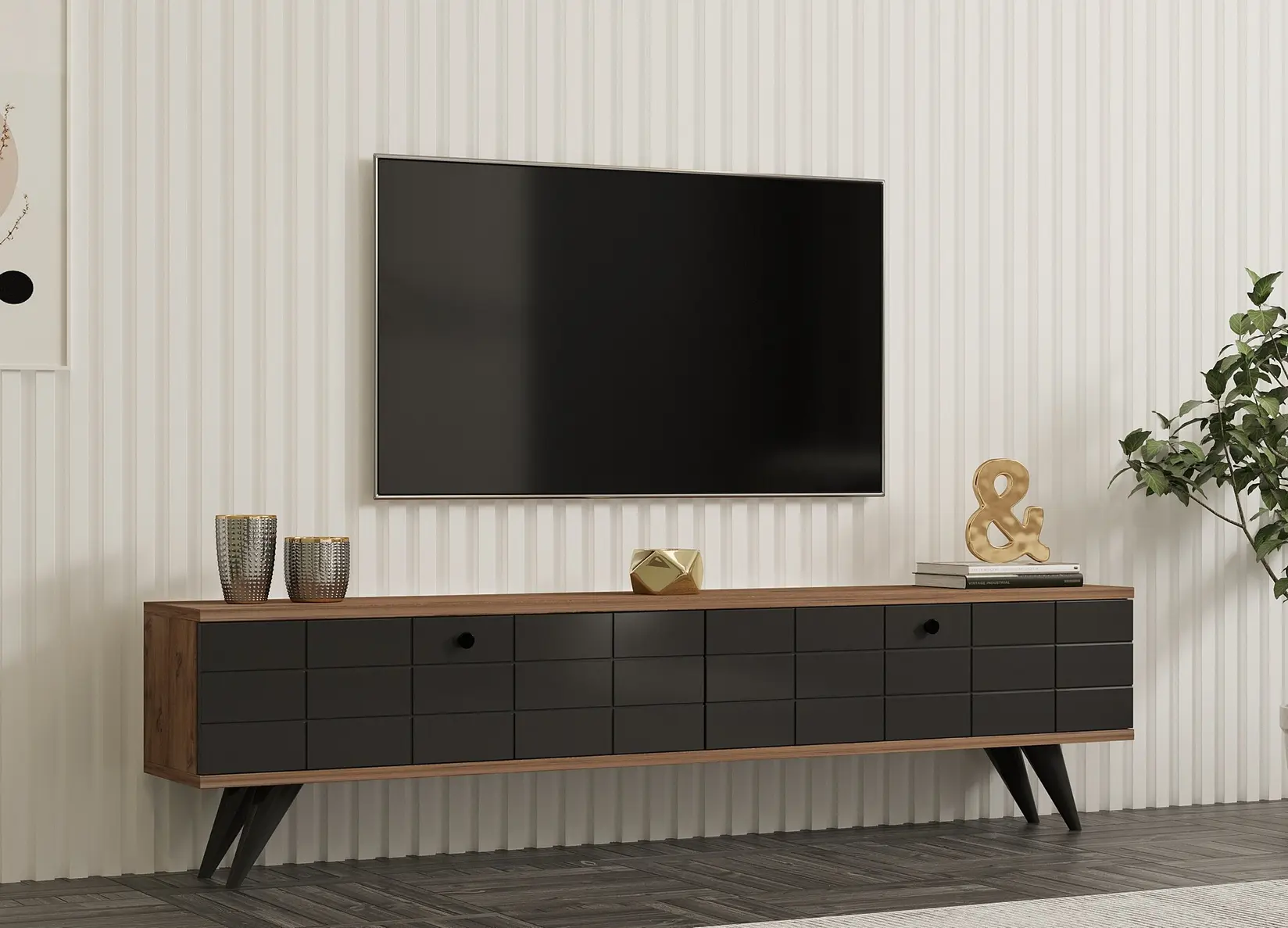 Hanah home TV Komoda Alberi Bež-Antracit