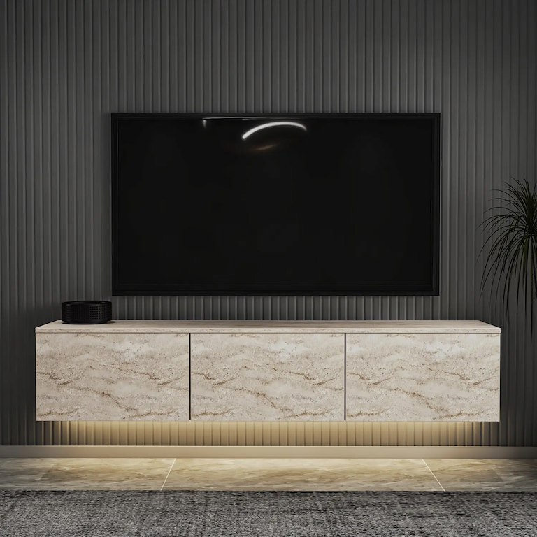Hanah home TV Komoda Neon Illuminated Bež
