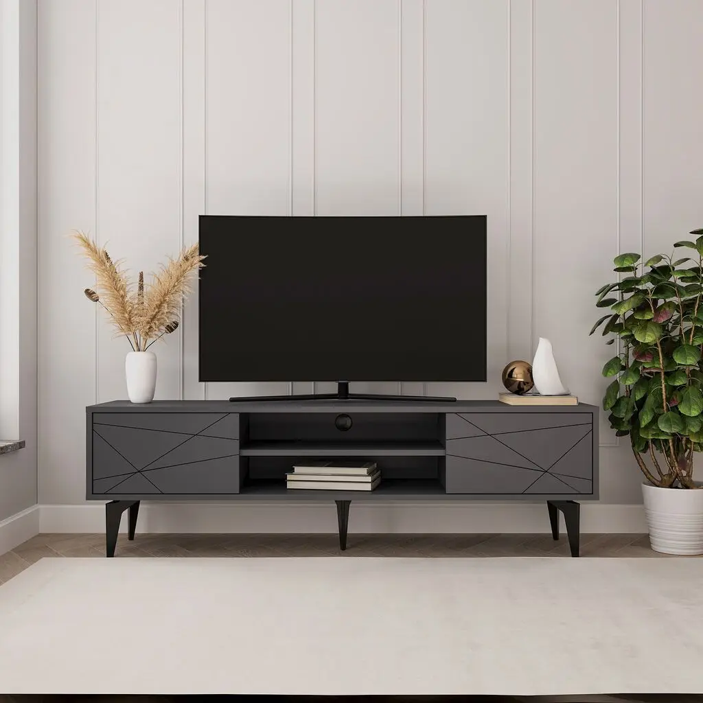 Hanah Home TV Komoda Brendon, 160x48,2x39,6 cm, Antracit