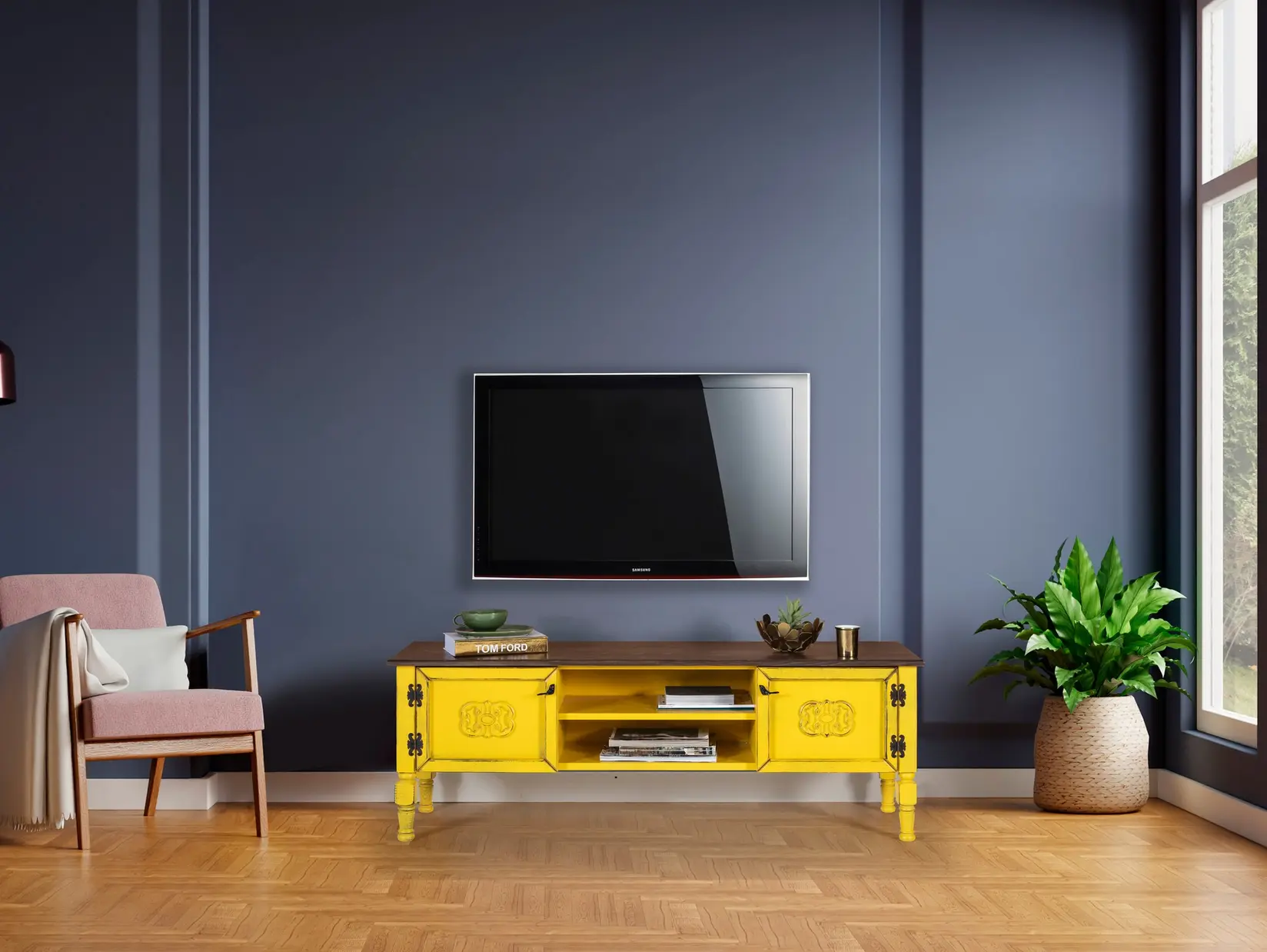 Hanah home TV Komoda Ada TV Žuta