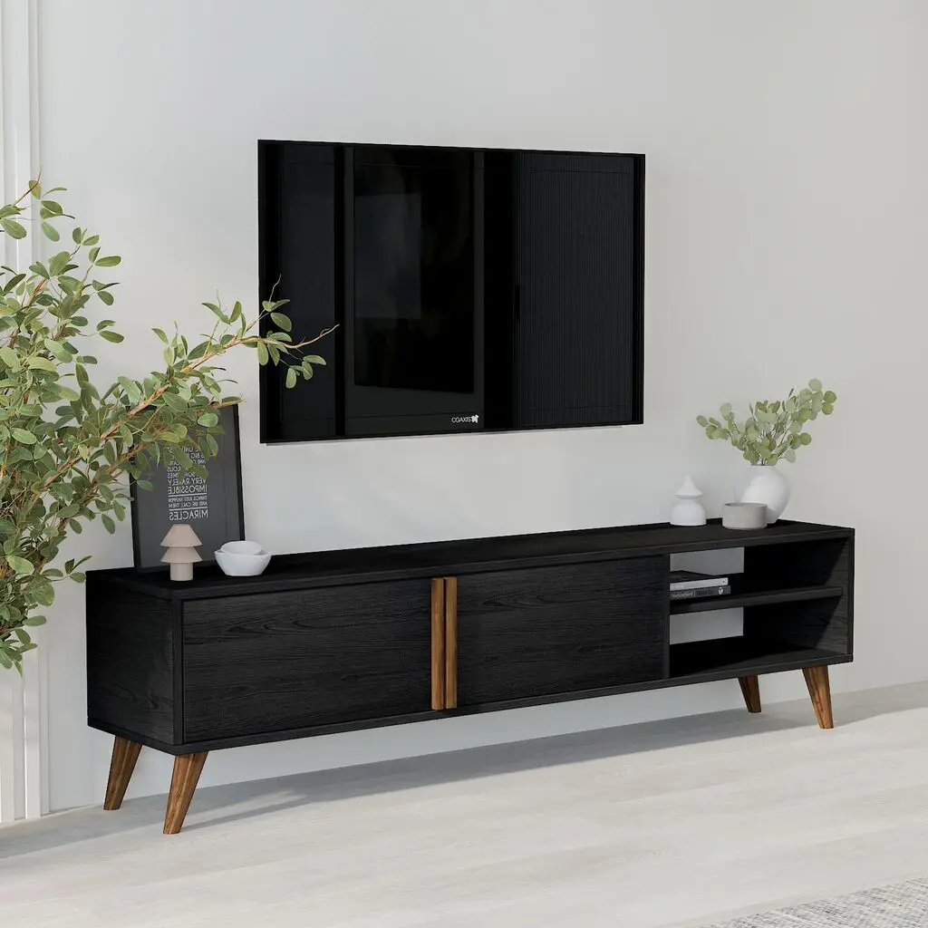 Hanah Home TV Komoda Benoit, 160x35x29,6 cm, Crna