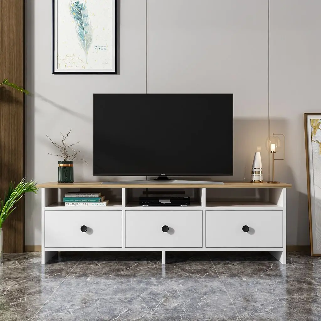 Hanah Home TV Komoda Oslo, 150x47x36 cm, Bela