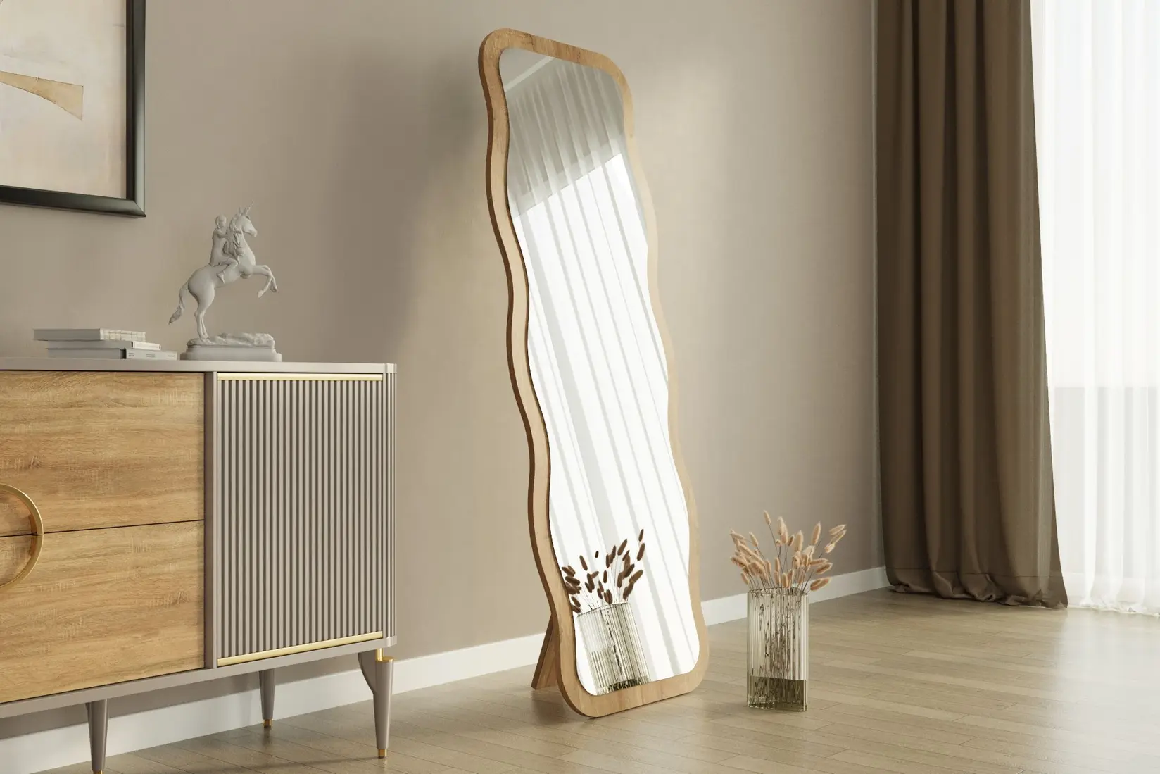 Hanah Home Ogledalo Bež