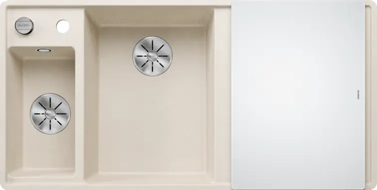 BLANCO Sudopera Axia III 6 S-F, Leva, 990x500x202mm, Sa priborom, Sa podizačem čepa, Krem