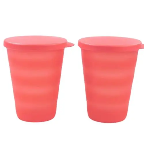 Tupperware Set čaša sa poklopcem, 2 komada, Kajsija
