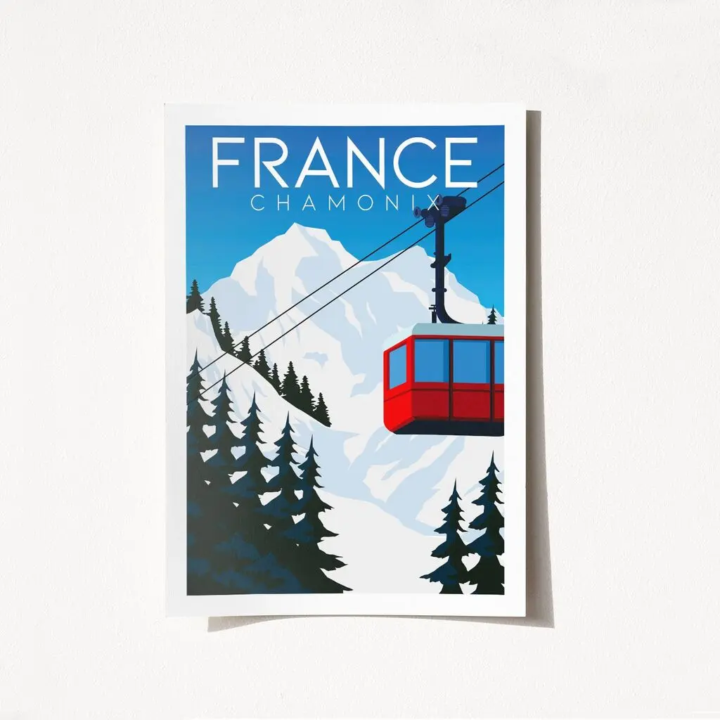 Wallity Poster Chamonix France-1993, 50x70cm