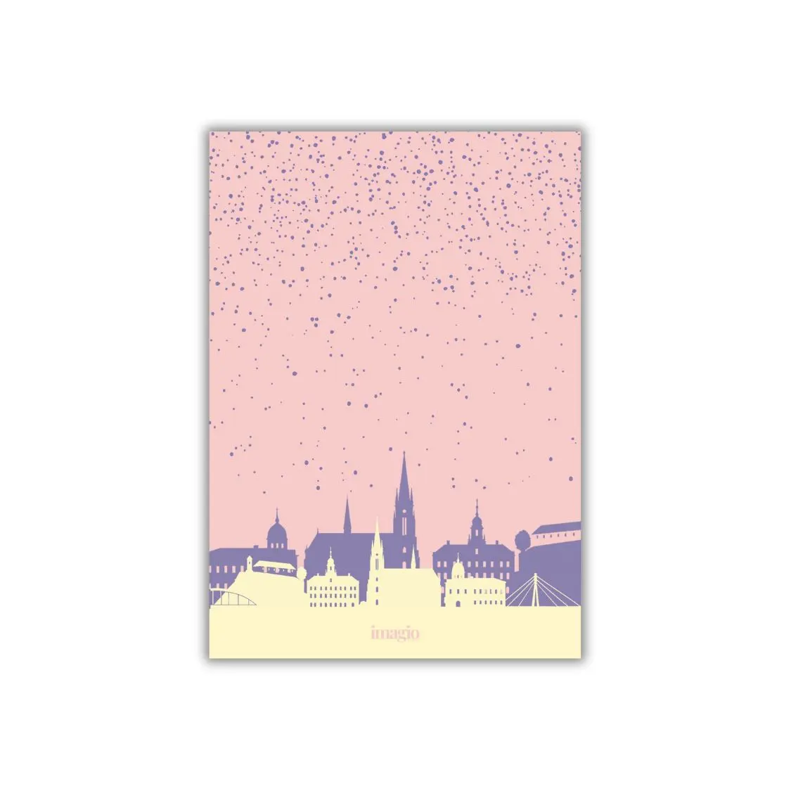Poster - Novi Sad panorama - Pastelna roze - 30x40 cm