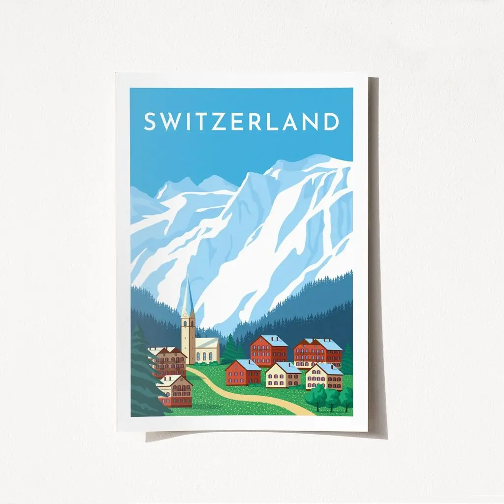 Wallity Poster Switzerland-1989, 50x70 cm