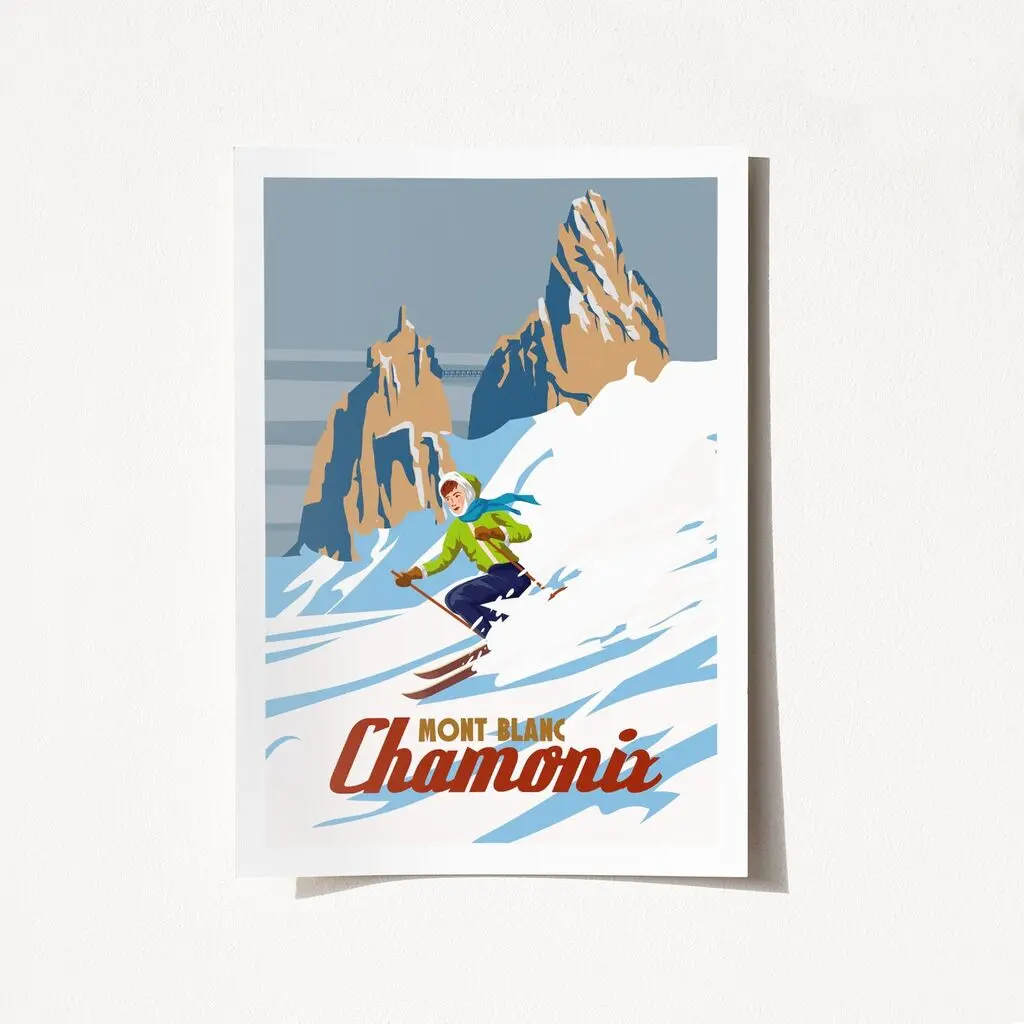 Wallity Poster Mont Blanc Chamoni-1951, 42x59,4 cm