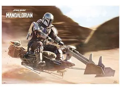Poster - SW, The Mandalorian, Speeder Bike