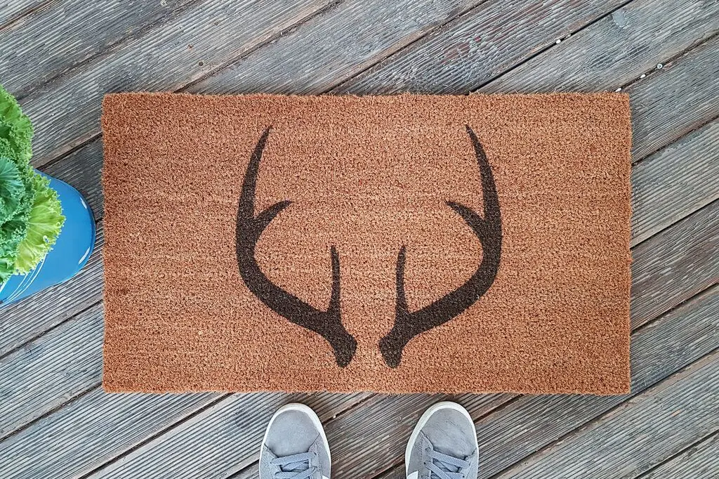 Aberto Design Otirač sa novogodišnjim motivom Deer 2019, 40x70 cm, Braon