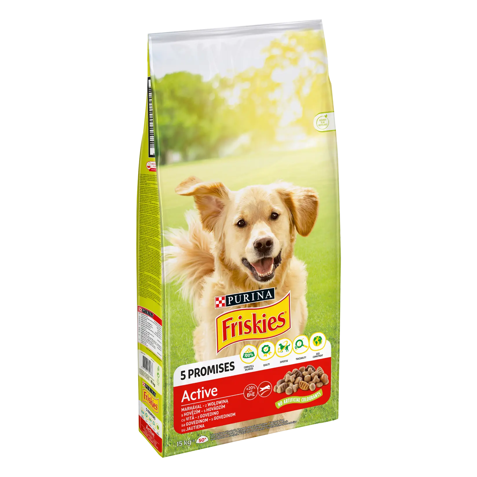 FRISKIES PURINA Suva hrana za pse, Active, Govedina, 15 kg