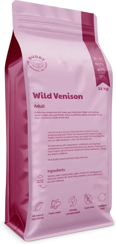 Buddy Suva hrana za pse Wild Venison, Srnetina, 12kg