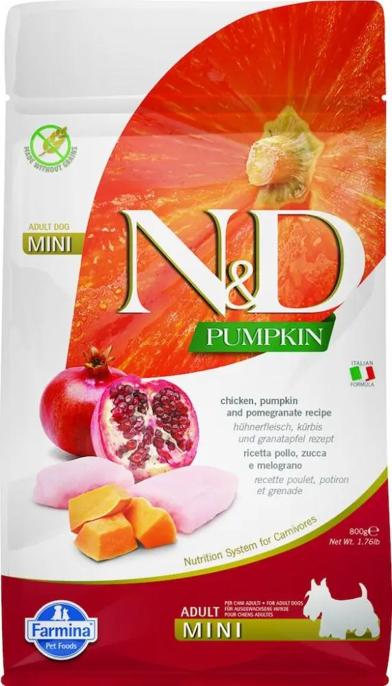 FARMINA Suva hrana za odrasle pse malih rasa sa ukusom piletine i nara ND Pumpkin Mini Adult 800g
