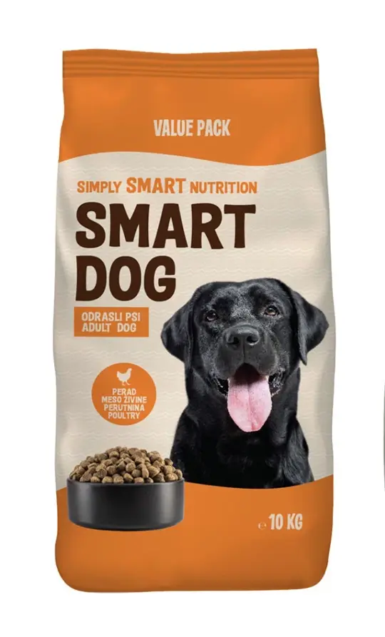 SMART DOG Kompletna suva hrana za odrasle pse, Živina 10kg