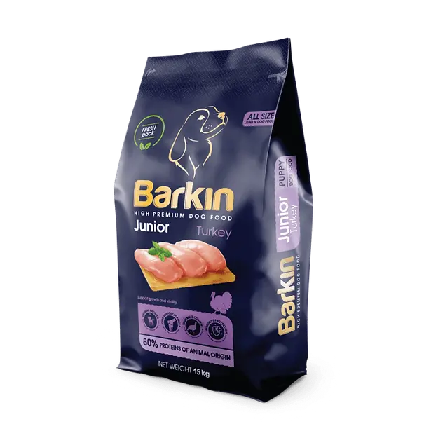 BARKIN Suva hrana za pse High Premium Junior, Ćuretina, 15kg