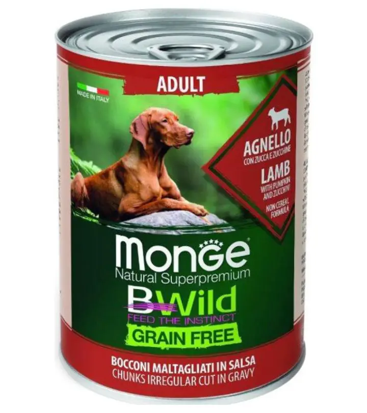 Monge Vlažna hrana za odrasle pse Natural Superpremium BWild, Jagnjetina, 0.4kg