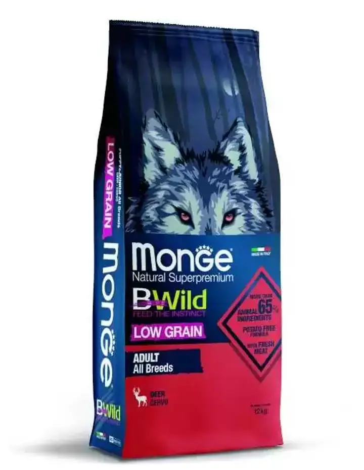 Monge Natural Suva hrana za odrasle pse svih rasa Superpremium BWild, Jelen, 12kg
