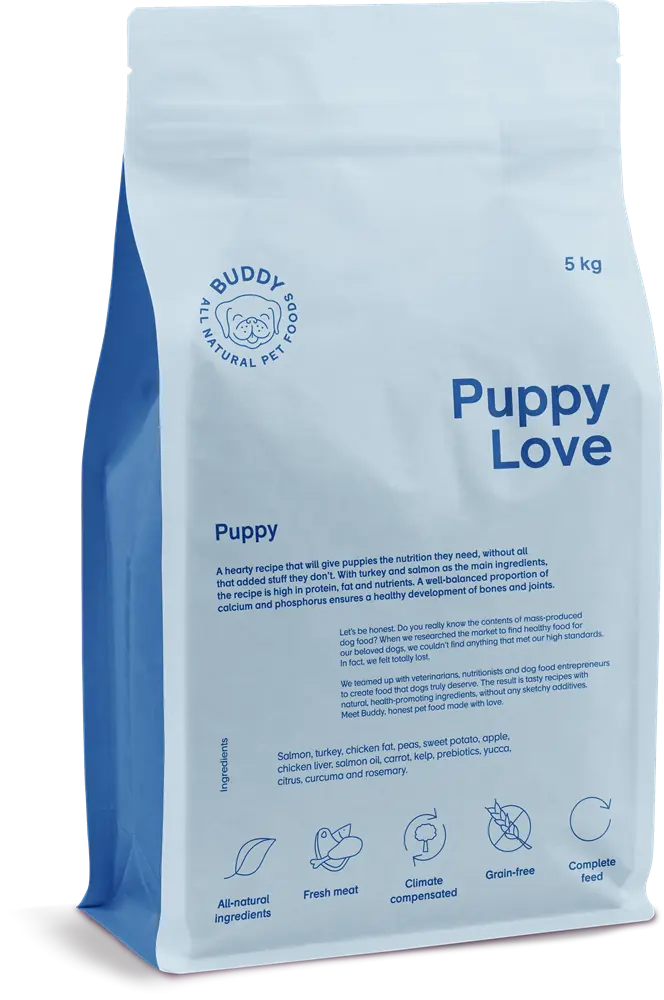 Buddy Suva hrana za pse Puppy Love, Ćuretina i losos, 5kg