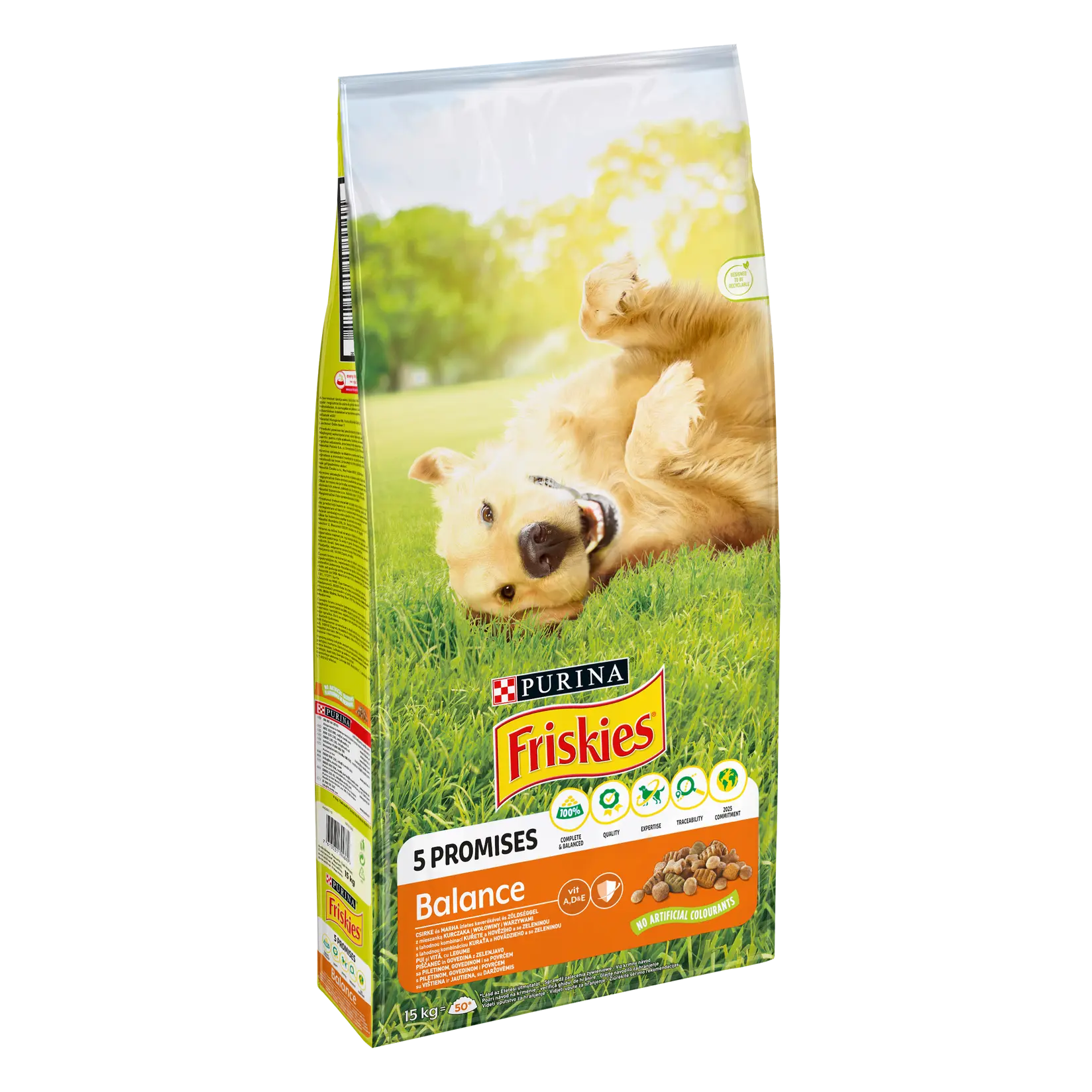 FRISKIES PURINA Suva hrana za pse, Balance, Piletina i povrće, 15 kg