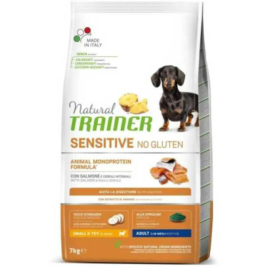 TRAINER Kompletna hrana sa lososom za odrasle pse Natural Sensitive NoGluten Small and Toy 7kg