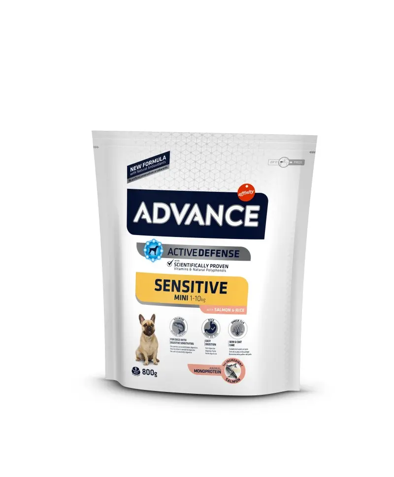 ADVANCE Suva hrana za pse losos i pirinač Dog Mini Sensitive 800g