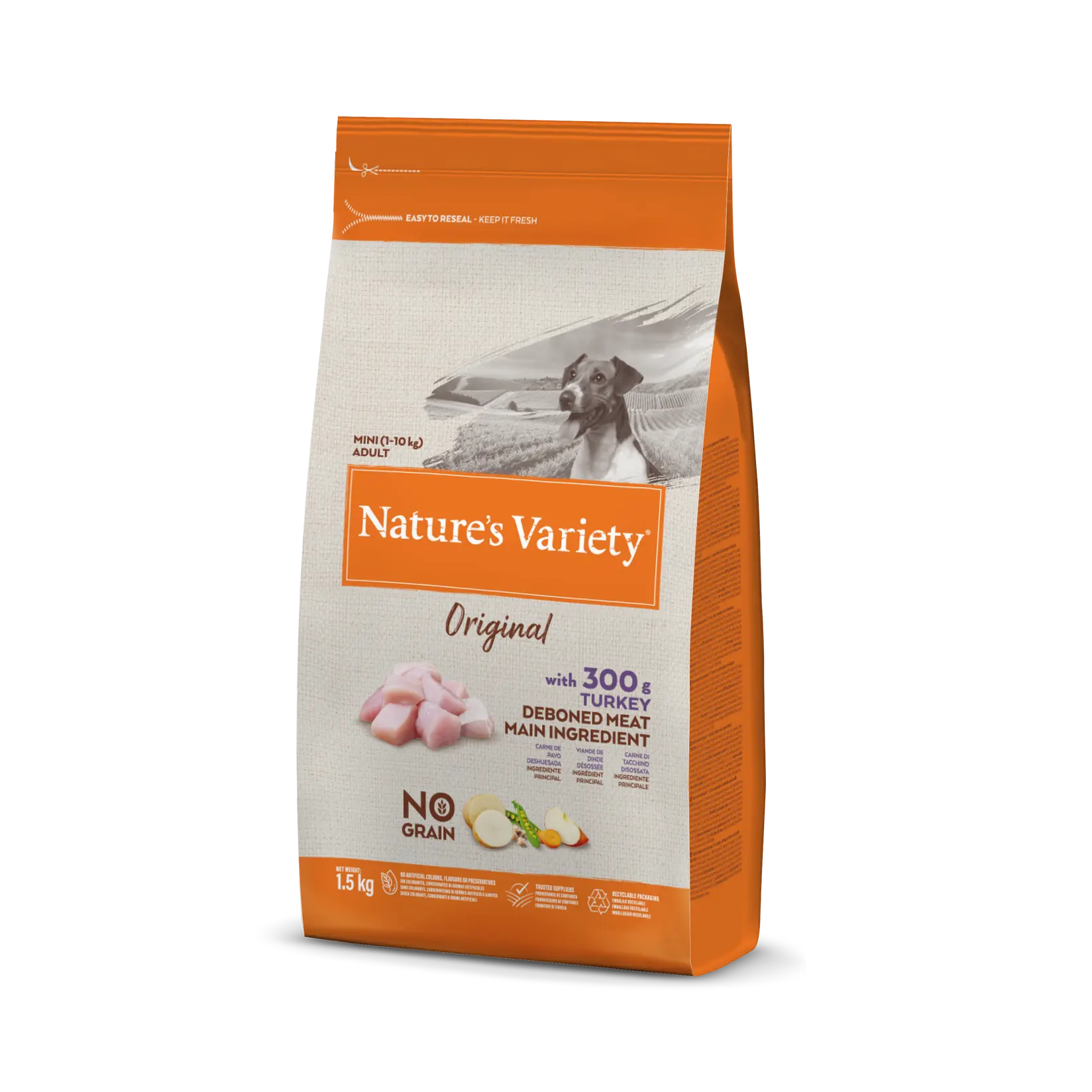 NATURE'S VARIETY Suva hrana sa ukusom ćuretine za odrasle pse Original GF Mini Adult 1.5kg