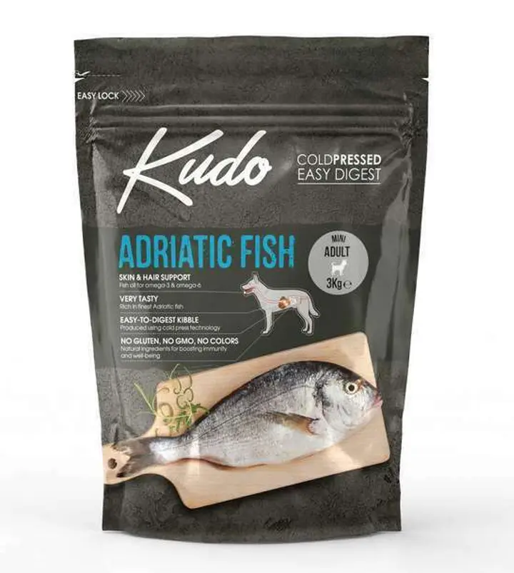 Kudo Adriatic Suva hrana za odrasle pse mini rase, Riba, 3kg