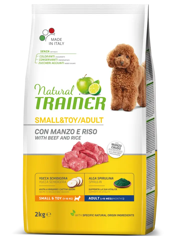 Natural Trainer Suva hrana za male i toy odrasle pse, Govedina i pirinač, 2kg