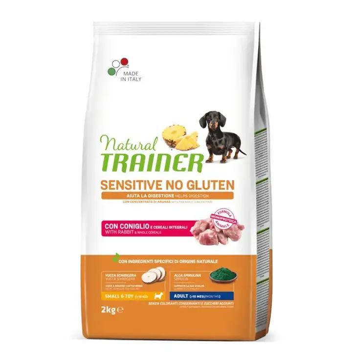 Natural Trainer Suva hrana za male i toy odrasle pse Sensitive no gluten, Zec i žitarice, 2kg