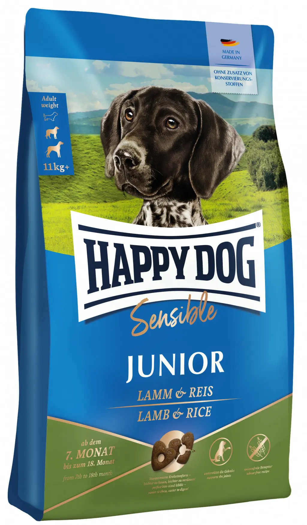 HAPPY DOG Sensible Junior Lamb & Rice Hrana namenjena mladim psima, 4kg