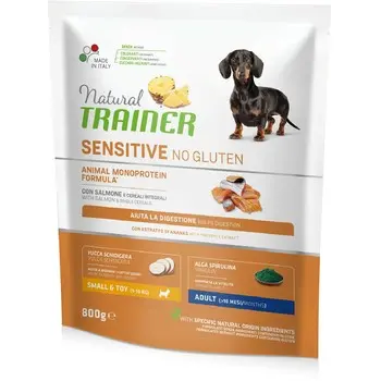 Trainer Natural Sensitive No Gluten Hrana Za Pse, Losos, Za Odrasle Pse Malih Rasa, 800g