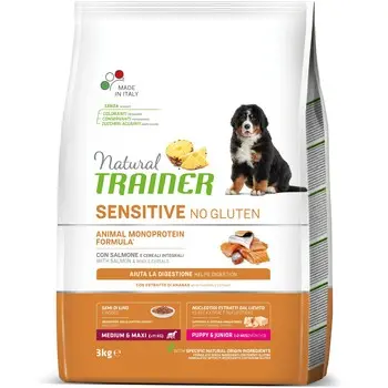 Trainer Natural Sensitive No Gluten Hrana Za Pse, Losos, Za Štence I Mlade Pse Srednjih I Velikih Rasa, 3kg
