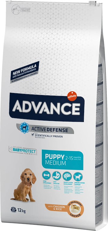 ADVANCE Suva hrana za pse piletina i pirinač Puppy Protect Medium 12kg