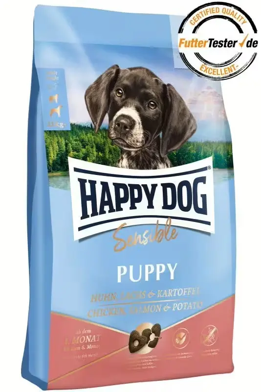 HAPPY DOG Sensitive Hrana za pse Puppy, Piletina, Losos I Krompir 10kg