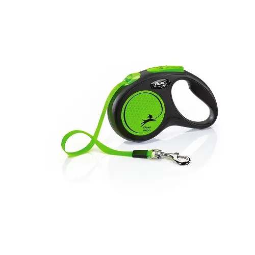 FLEXI Povodac za pse New Neon Tape S, 5m, Do 15 kg, Zeleni