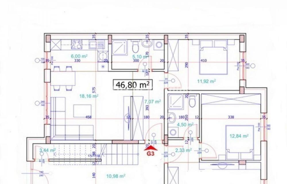 Jednoiposoban stan na prodaju, 47m2, 72.600€