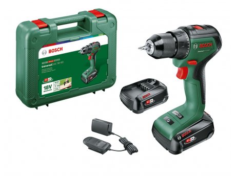BOSCH Akumulatorska bušilica - odvrtač UniversalDrill 18V-60; 2x2,0 Ah 06039D7002