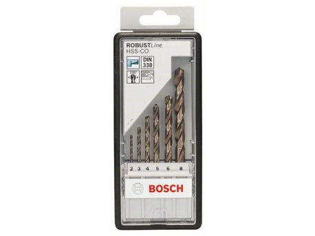 BOSCH 6-delni Robust Line set burgija za metal HSS-Co 2607019924, 2; 3; 4; 5; 6; 8 mm