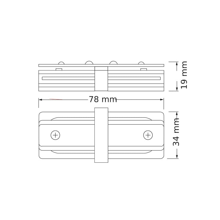 OSRAM crna ravna spojnica za monofaznu šinu