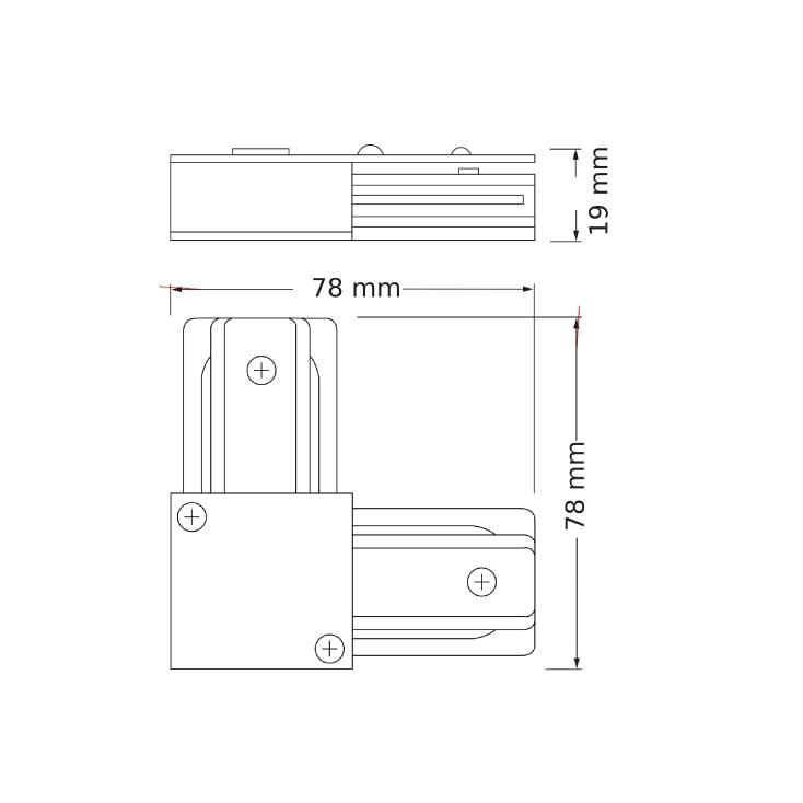 OSRAM crna L spojnica za monofaznu šinu