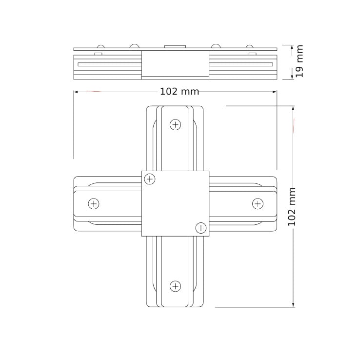 OSRAM crna X spojnica za monofaznu šinu