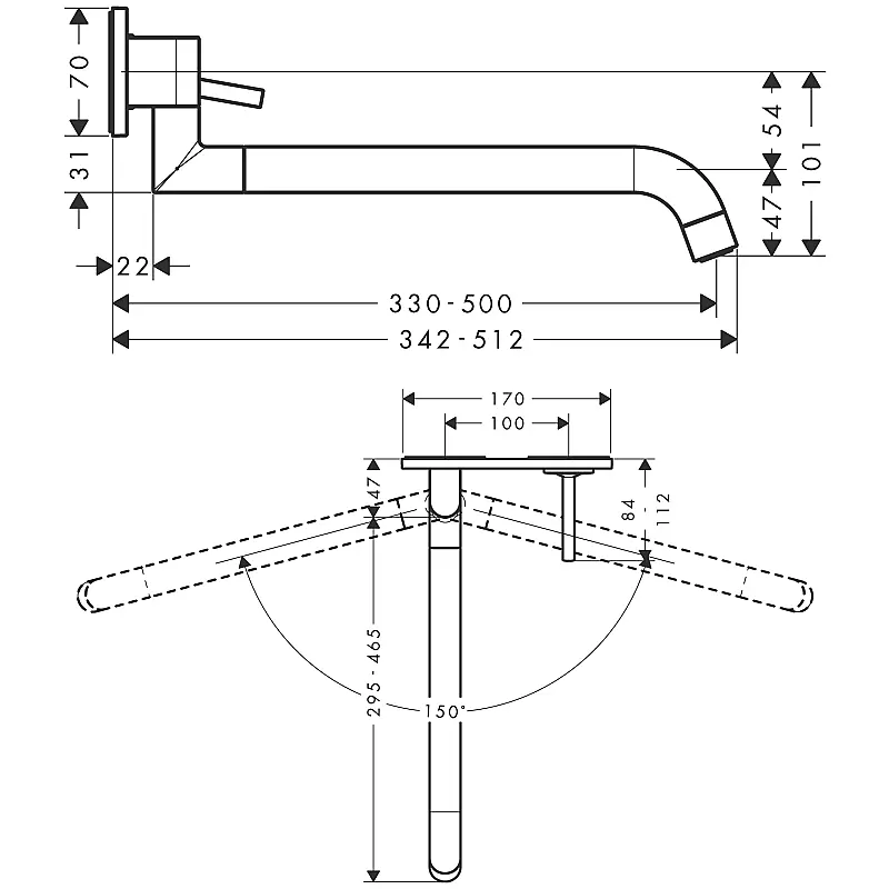 Uno2 Kuhinjska slavina, hrom Axor