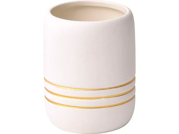Tendance Čaša Gold Stripes keramika 10,5x7,8cm