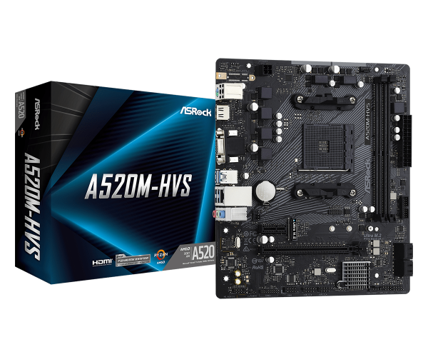 AM4 ASRock A520M-HVS 90-MXBE60-A0UAYZ
